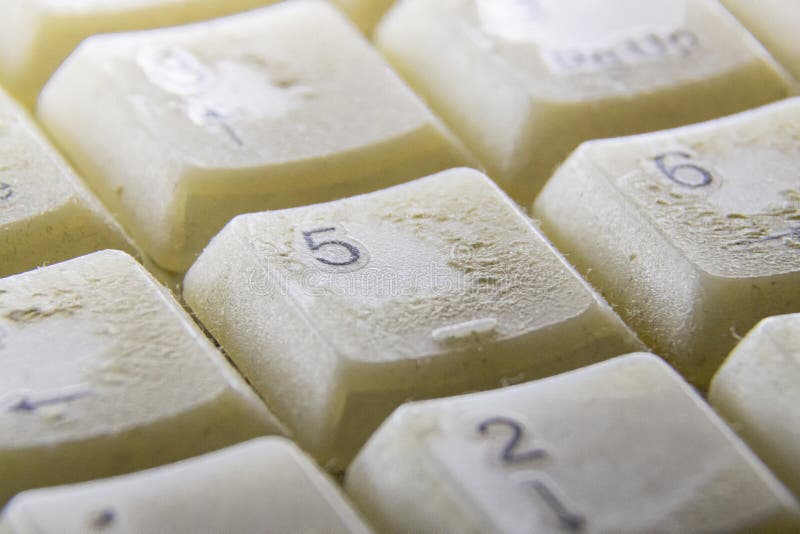Numeric Keys on a Dirty Computer Keyboard, Close-up Stock Image - Image ...