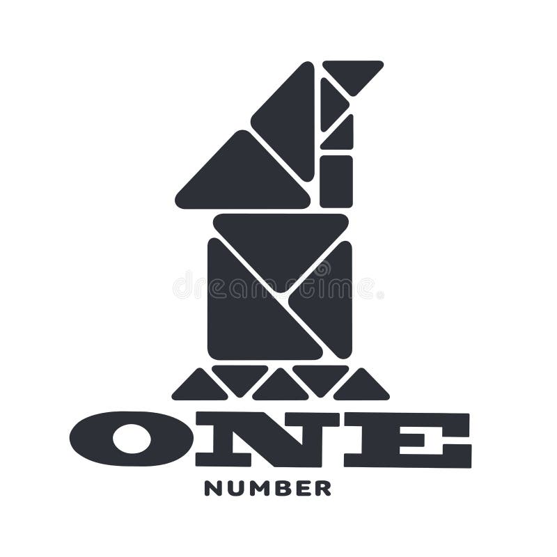 Numeric logo one stock illustration. Illustration of icon - 102798795