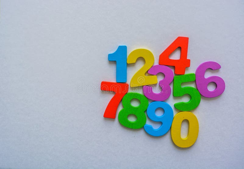 Numeric Numbers Set from 0 To 9 on White and Flat Background Stock ...