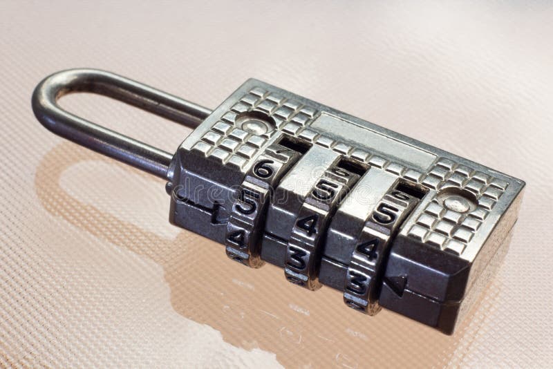 Numeric Password Lock Closeup Over a Shiny Surface Stock Image - Image ...