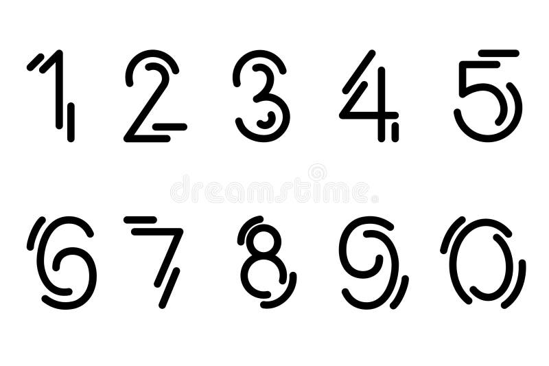 Numeric Symbol Set Number Icons and Typography. Stock Vector ...