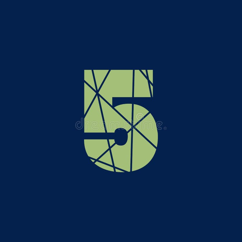 5 Numeric Text Vector Logo,Â or Symbol Design. 5 Digit Typography ...