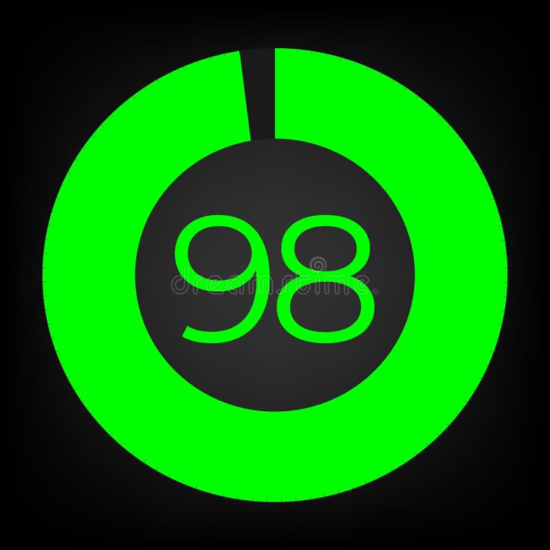Circulate Progress Bar with Numeric Count at the 98 Stock Vector ...
