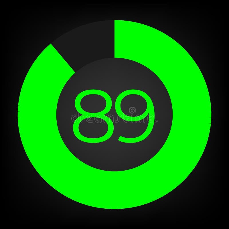 Circulate Progress Bar with Numeric Count at the 89 Stock Illustration ...