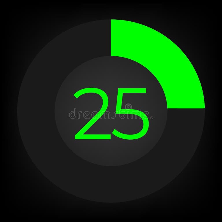 Circulate Progress Bar with Numeric Count at the 25 Stock Vector ...