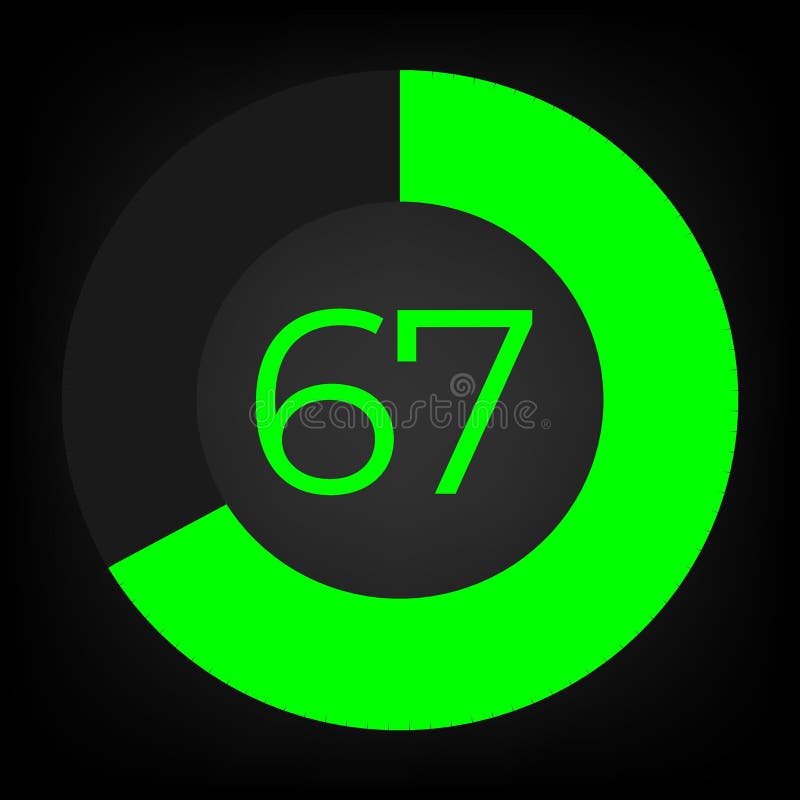 Circulate Progress Bar with Numeric Count at the 67 Stock Vector ...