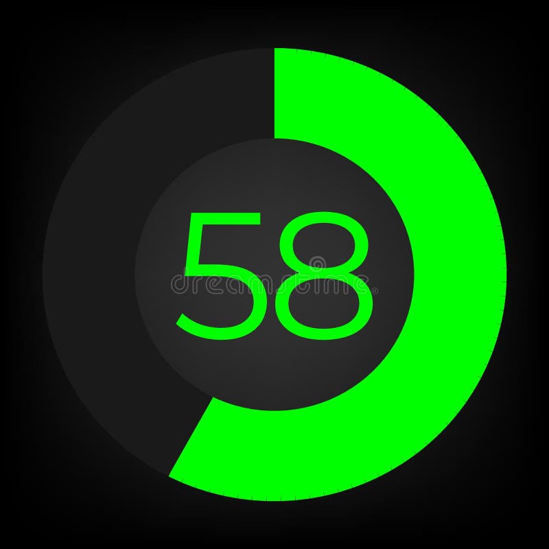 Circulate Progress Bar with Numeric Count at the 58 Stock Illustration ...
