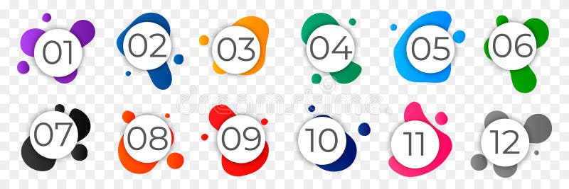 Numerical Infographic Elements with Abstract Liquid Banner on a ...