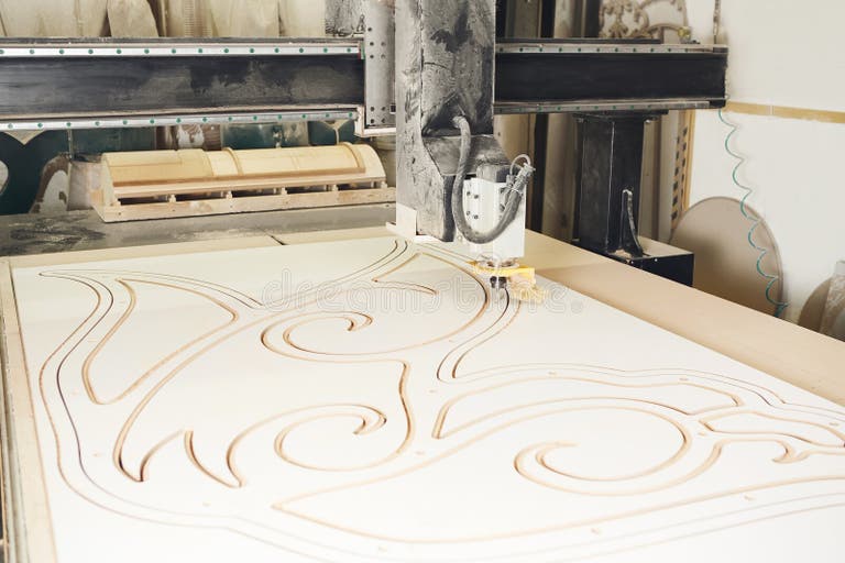 Numerically Controlled Woodworking Machine Cuts Rounded Complex Lines ...