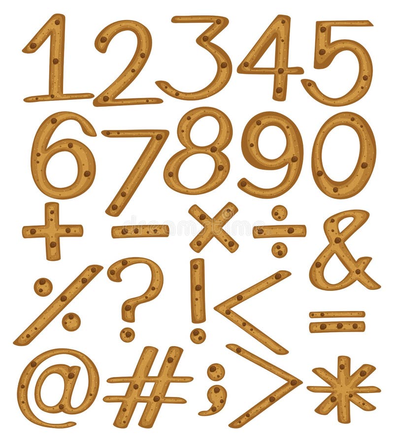 Numerische Zahlen Und Symbole Vektor Abbildung - Illustration von ...