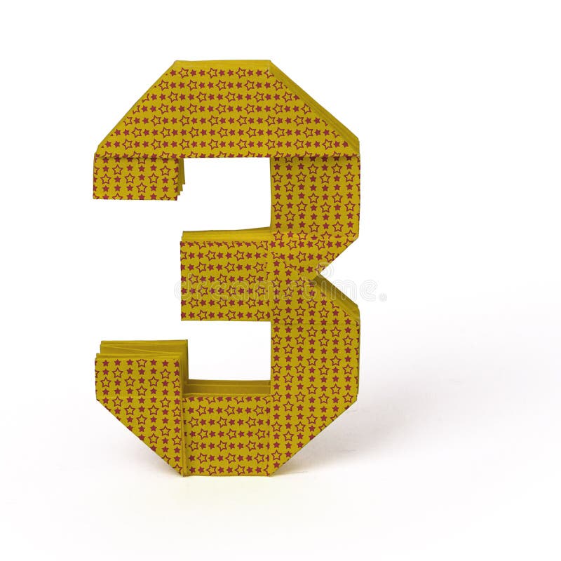 Numero Di Carta Tre Di Origami Illustrazione di Stock - Illustrazione ...