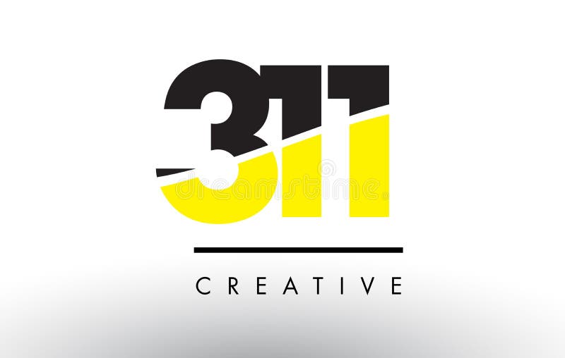 311 Numero Nero E Giallo Logo Design Illustrazione Vettoriale ...