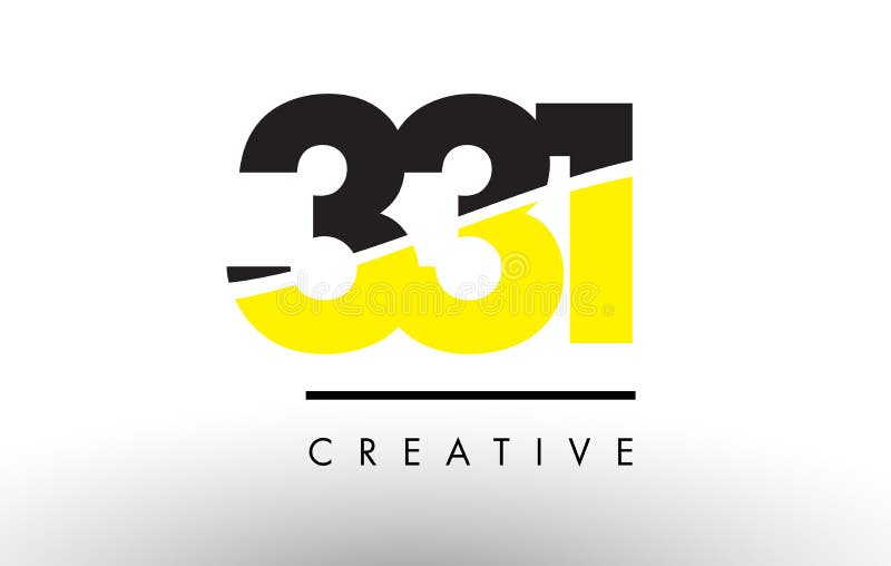 331 Numero Nero E Giallo Logo Design Illustrazione Vettoriale ...