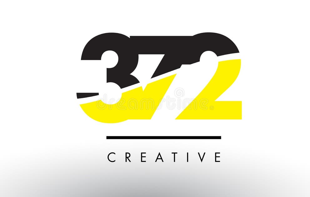 372 Numero Nero E Giallo Logo Design Illustrazione Vettoriale ...