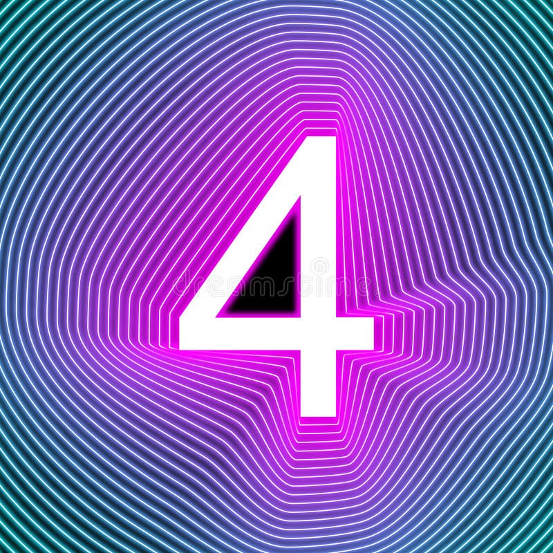 Number Four Illustration Neon Light Fourth Concept Stock Illustration ...