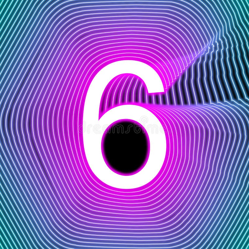 Number Six Illustration Neon Light Sixth Concept Stock Illustration ...