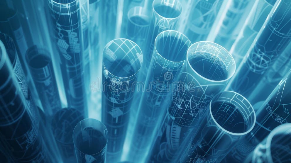 The Array of Blueprint Rolls. AI Generated Stock Image - Image of ...