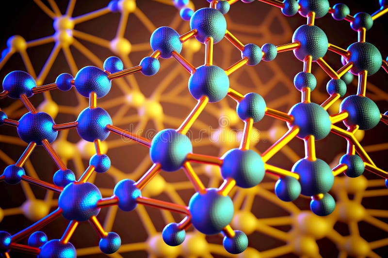 Numerous Chemical Bonds in Presented Structure of Molecule Closeup ...