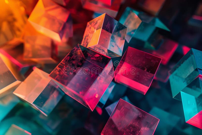 Numerous Cubes Suspended in the Air, Creating a Visually Striking Scene ...