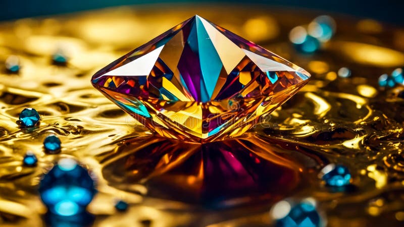 Numerous Diamonds Sparkling and Golden Surface, Showcasing Luxury and ...