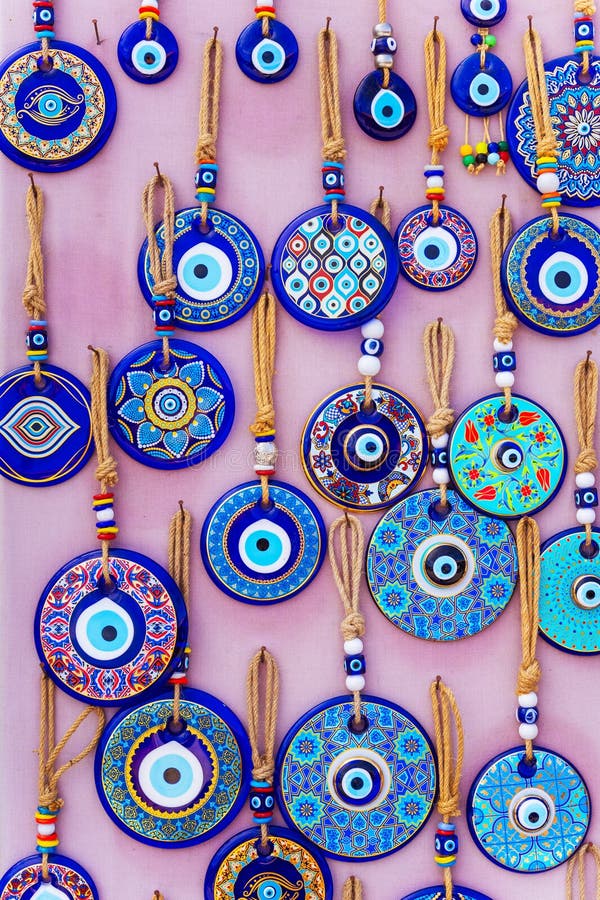 Numerous Distinct Types of Evil Eyes Displayed on the Wall Stock Photo ...