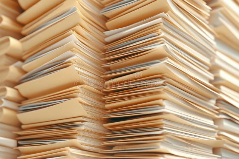 Stacks of Organized File Folders Arranged Neatly in an Office Setting ...