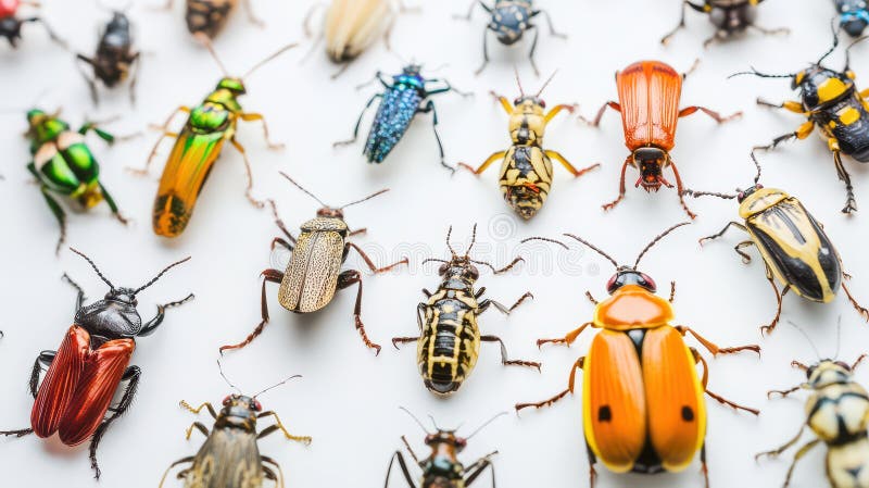 Vibrant Colorful Insects in Diverse Forms Stock Illustration ...