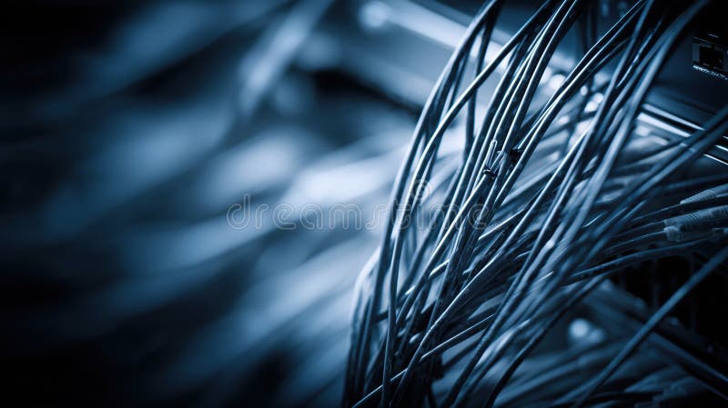 Tangled Server Cables. Data Center Maintenance and Connectivity Issues ...