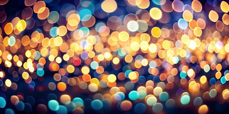 Numerous Out of Focus Light Spots on a Dark Background Creating a ...