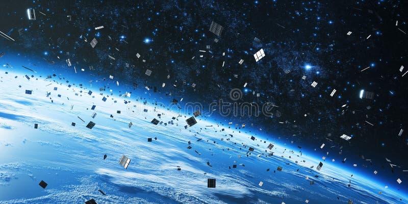 Numerous Pieces of Space Debris, Including Inactive Satellites and ...
