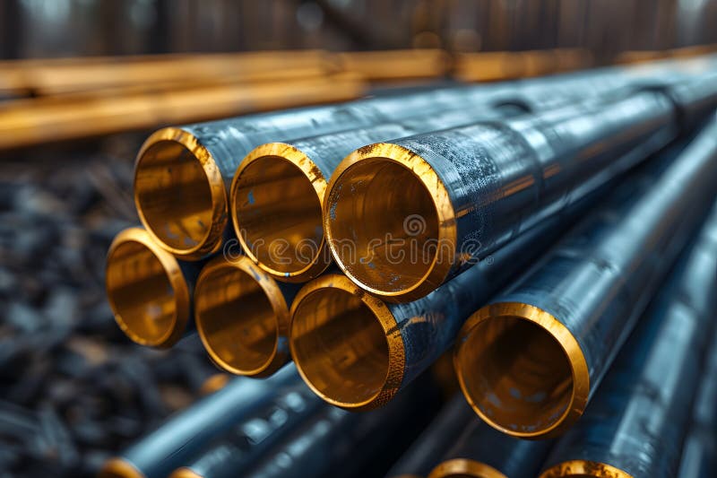 Array of Pipes in Warehouse Generative AI Stock Photo - Image of ...