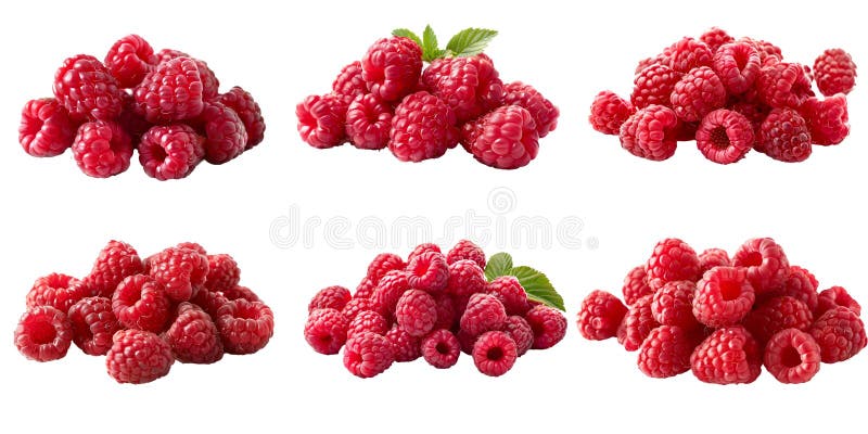 Numerous Ripe Raspberries Grouped Together on a Plain White Surface ...