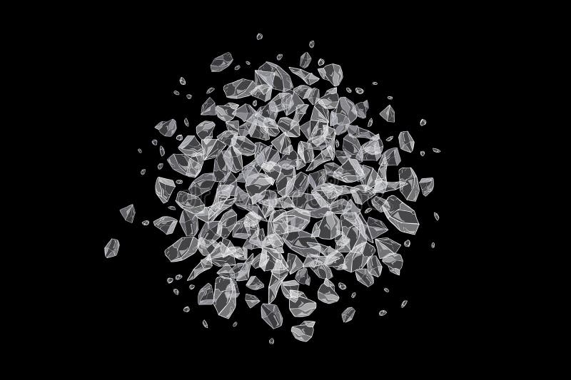 Salt Crystals Exploding on Black Background Stock Illustration ...