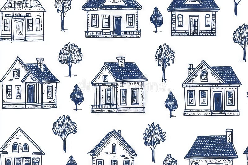 Numerous Sketches of Modern Abstract Architecture and Geometric Objects ...