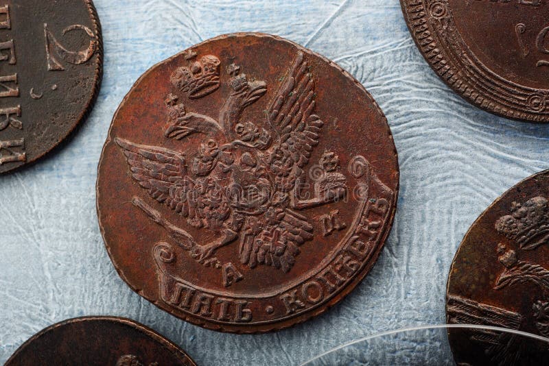 Numismatics, Collect Old Coins Stock Image - Image of album, copper ...