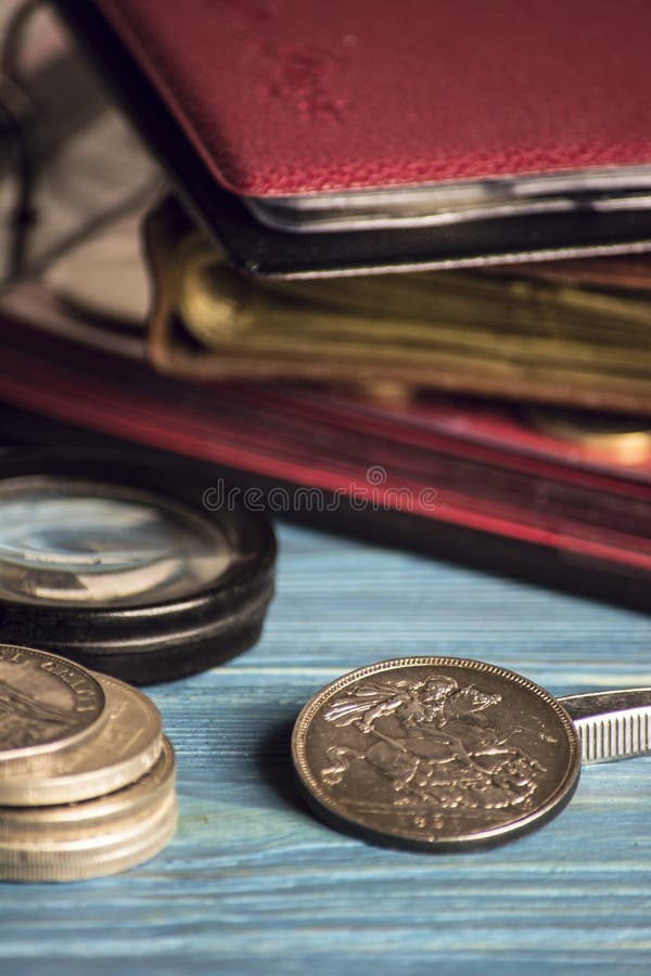 Collecting old coins stock image. Image of silver, numismatics - 100209529