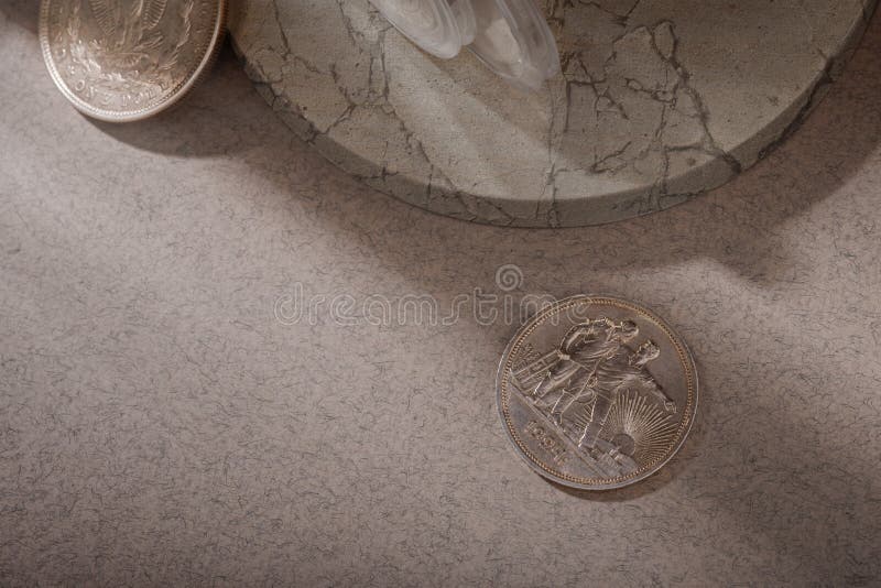 Numismatics. Old Collectible Coins on the Table Stock Photo - Image of ...