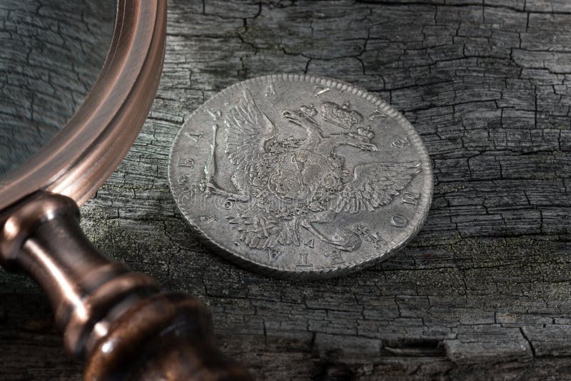 Numismatics. Old Collectible Coins on the Table Stock Photo - Image of ...