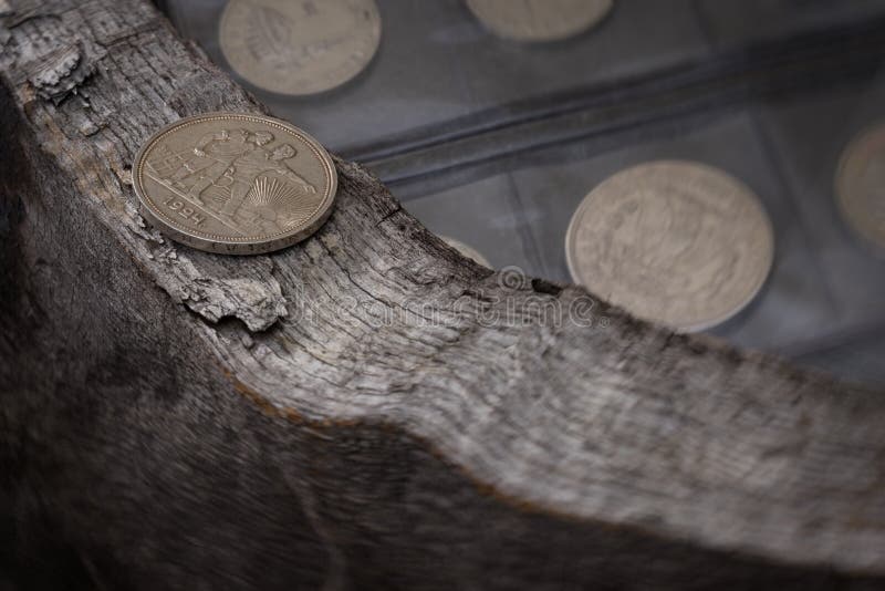 Numismatics. Old Collectible Coins on the Table Stock Image - Image of ...