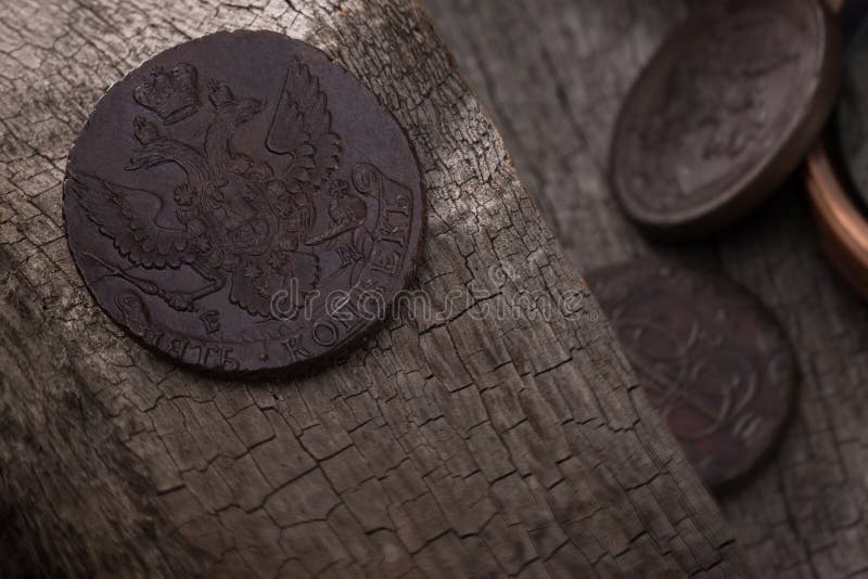 Numismatics. Old Collectible Coins on the Table Stock Photo - Image of ...