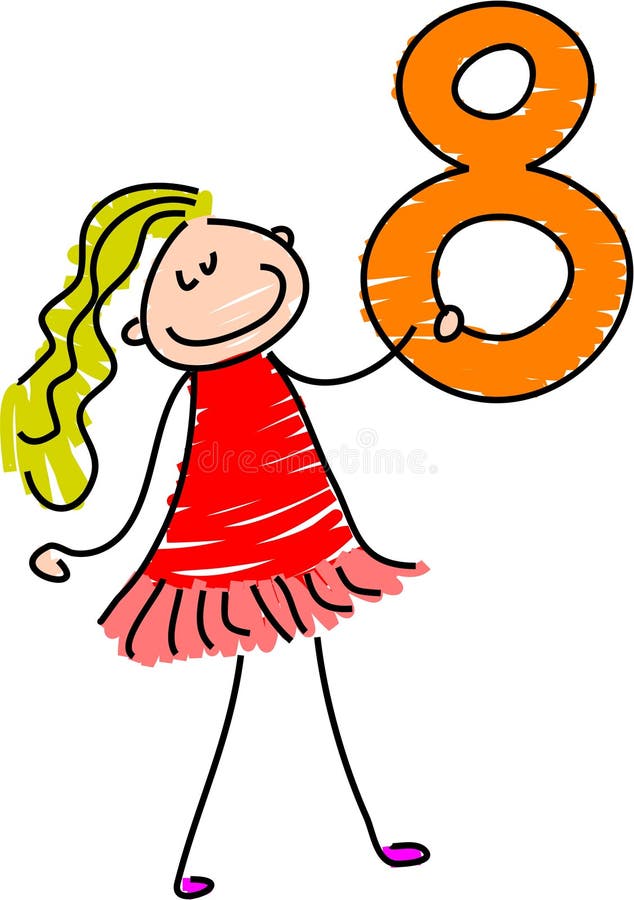 Nummer acht stock illustratie. Illustration of zuigelingen - 602346