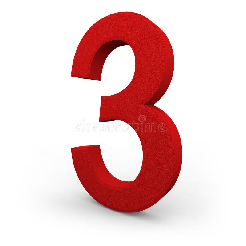 Nummer Drie Op Witte Achtergrond Stock Illustratie - Illustration of ...