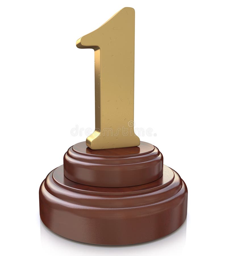 Nummer Eins des Gold 3d stock abbildung. Illustration von bedienpult ...