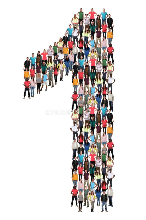 Nummer Eins 1 Gruppe Von Personen Stockfoto - Bild von idee ...