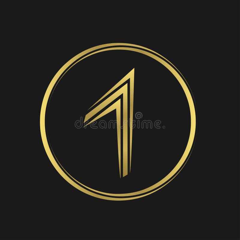 Erstes Platzsymbol Goldenes Designnummer Eins Vektor Abbildung ...