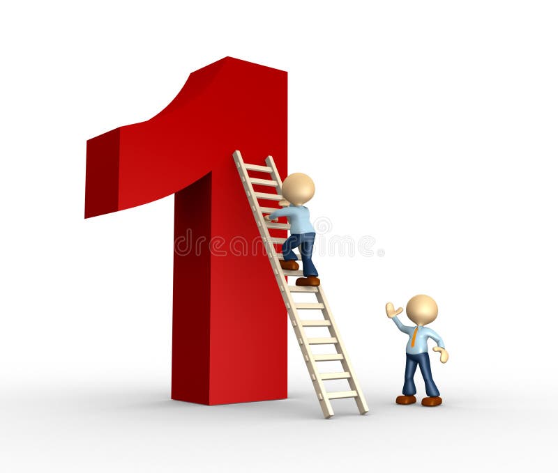 Person i 3D med nummer ett stock illustrationer. Illustration av person ...