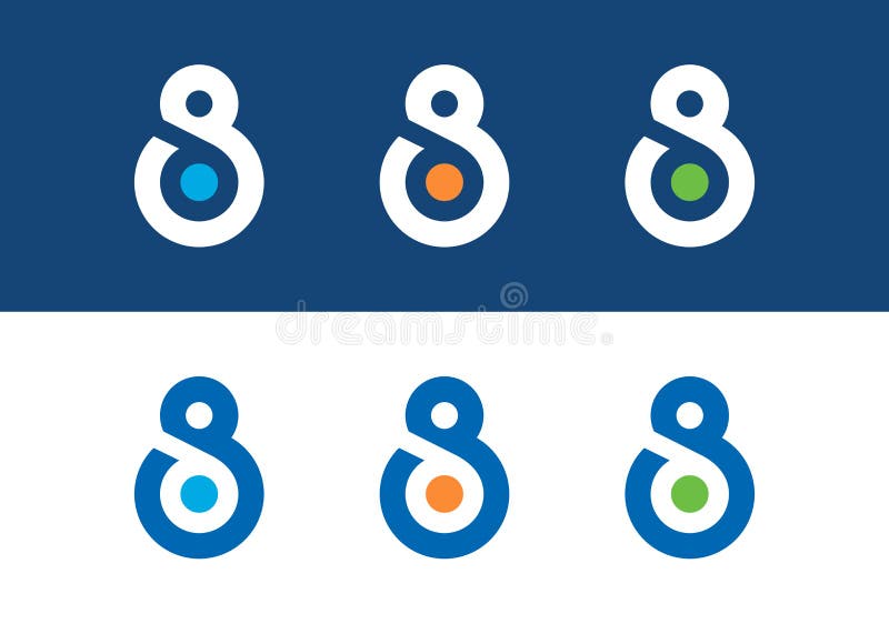 Nummer 8 Logo-Vorlage, Nummer Acht Symbol-Design Mit Verschiedenen ...