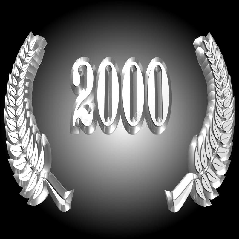 Nummer 2000 Mit Lorbeerkranz Oder Ehrenkranz Als 3dillustration ... Nummer 2000 Mit Lorbeerkranz Oder Ehrenkranz Als 3dillustration ...
