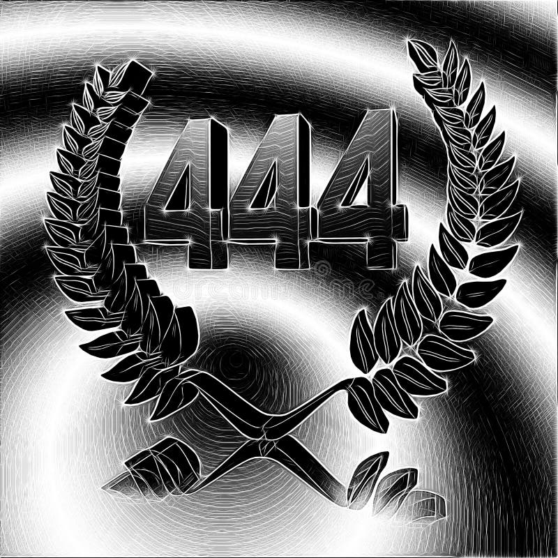 Nummer 444 Mit Lorbeerkranz Oder Ehrenschaden Als 3dillustration ...