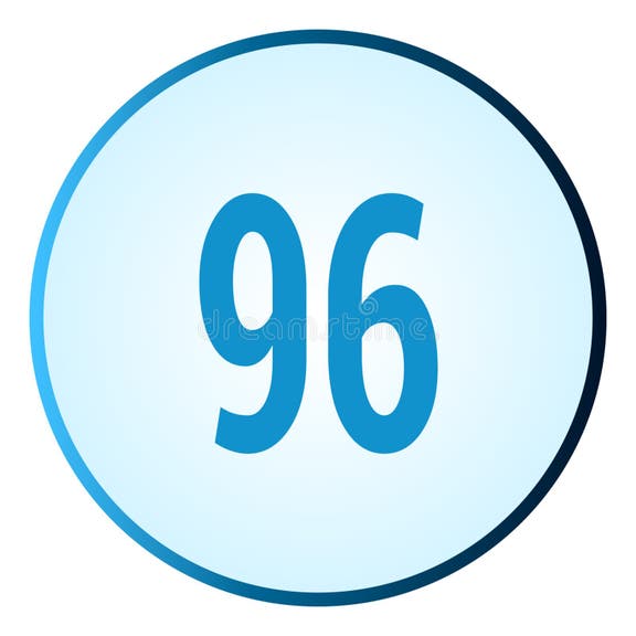 Nummer 96 Symbol Oder Logo Mit Rundem Rahmen in Blauer Farbskala Vektor ...